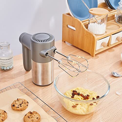 Cordless Hand Mixer With Digital Display 7 Speed Rechargeable Hand ...