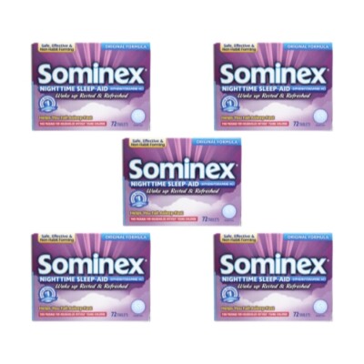 5 Pack Sominex Nighttime Sleep Aid Original Formula 72 Count Each | eBay