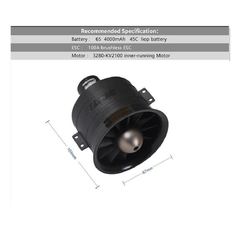 FMS 70/80/90mm EDF 12-blade 4S/6S Power System &2845/3060/3280/4075 ...