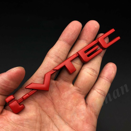3D Metal Red i-VTEC Car Trunk Rear Turbo Fender Emblem Badge Decalss ...