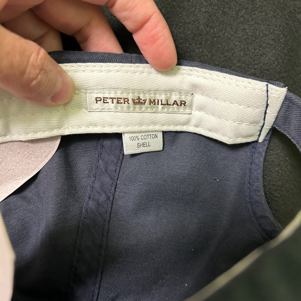 Peter Millar Baseball Cap Navy Blue Adjustable Strap Logo Embroidered ...
