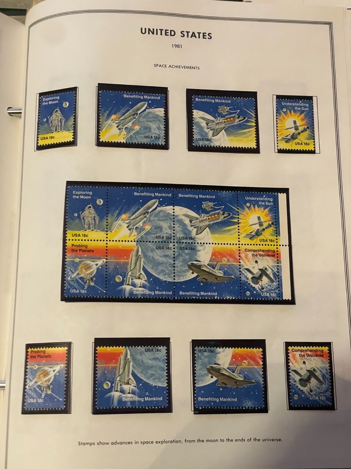 US Liberty Stamp Album with 1,079 mint US stamps in mounts (1956-1981 ...