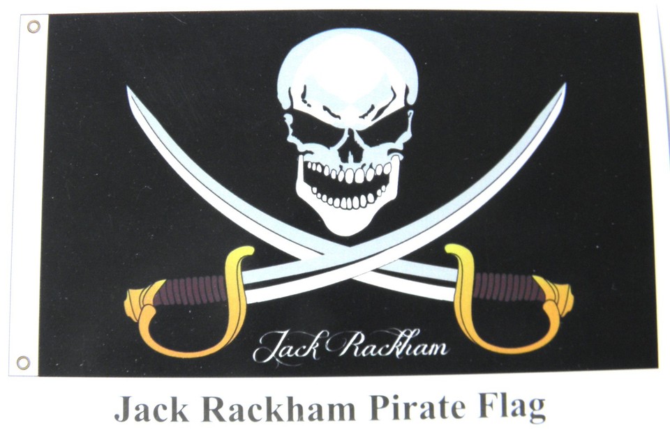 JOHN RACKHAM PIRATE CALICO JACK CARIBBEAN PIRATES POLYESTER FLAG 3 X 5 ...