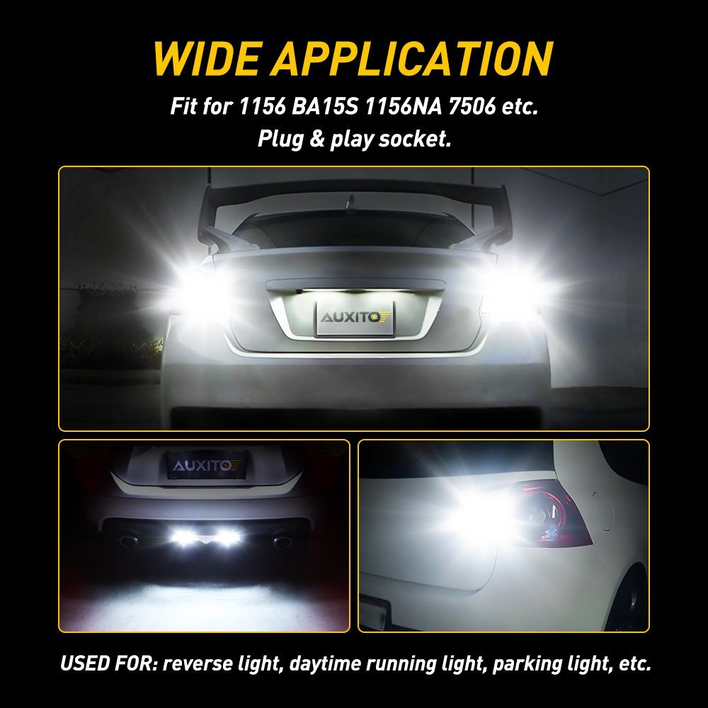 14W 1156 1195 CAR WHITE GLOBE 48 LED BRAKE REVERSE TURN STOP TAIL LIGHT ...