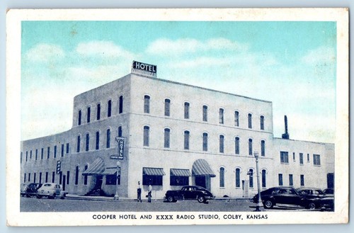 Colby Kansas KS Postcard Cooper Hotel And KXXX Radio Studio 1948 ...
