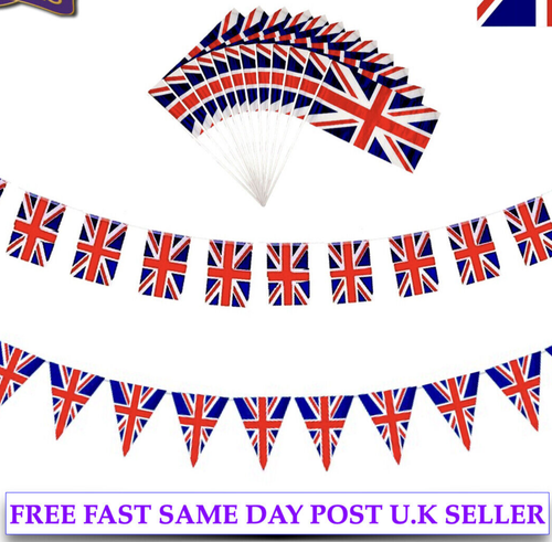Union Jack Celebration Bunting Banner Union Jack Hand Flags Pencil ...