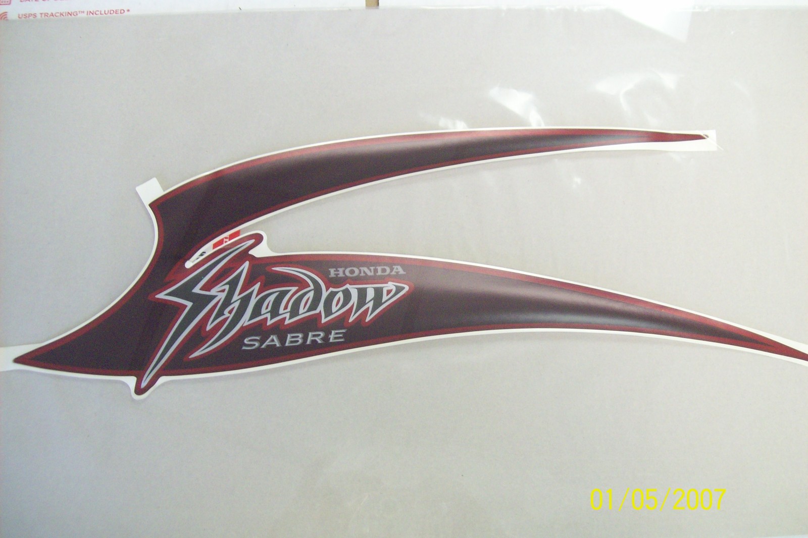 HONDA SHADOW SABRE LEFT FUEL TANK Decal NEW OEM 17536-MCK-A00ZA Graphic ...