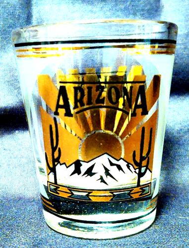 NEW! SHOT GLASS ARIZONA GOLD TRIMMED | eBay