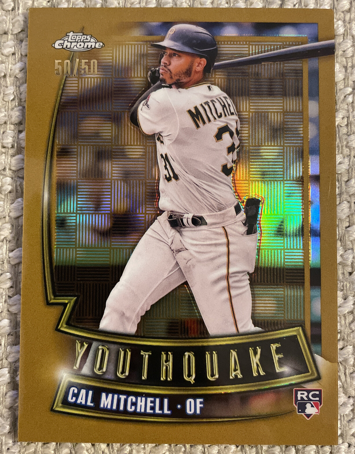 Cal Mitchell 2023 Topps Chrome YOUTHQUAKE GOLD 50/50 YQ-34 Pirates ...