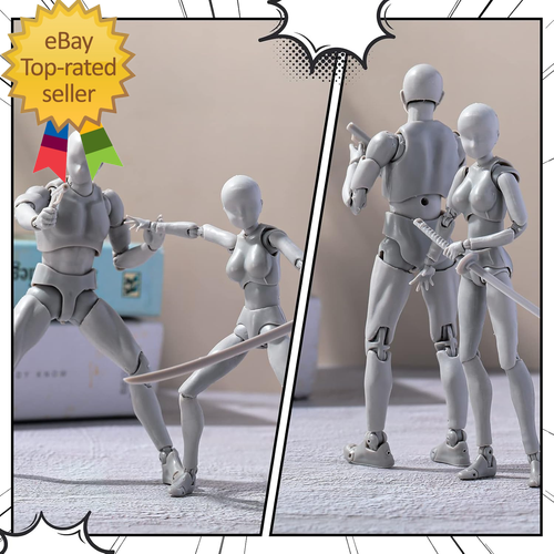 4 Sets Action Figures PVC Body Artists Model Posable Drawing Mannequin ...