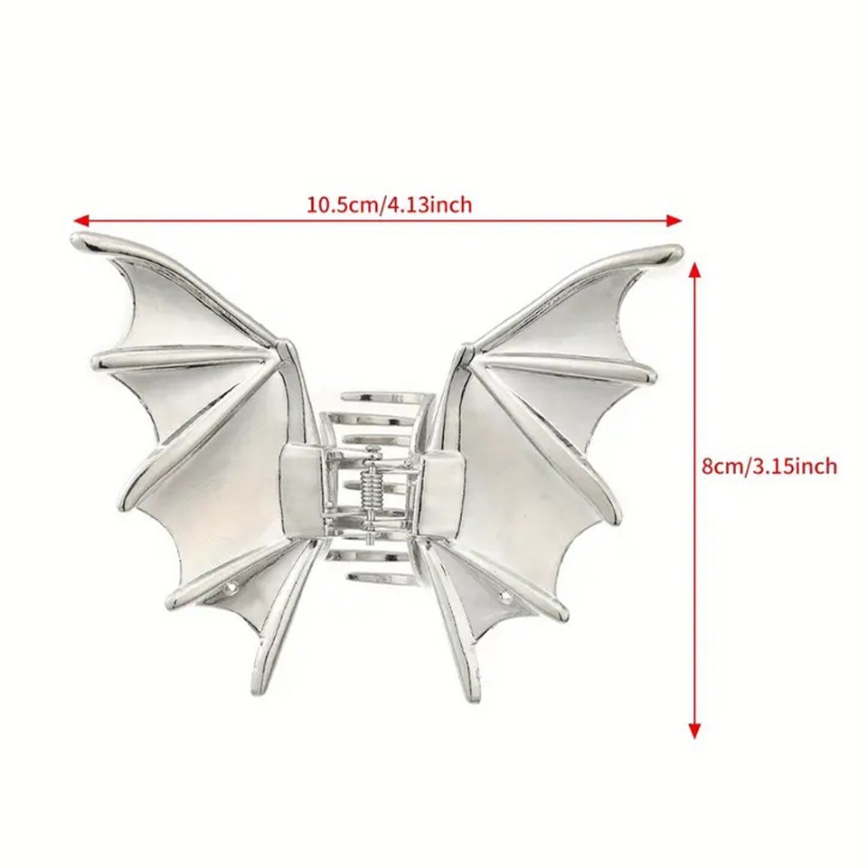 Bat Wing Shape Hair Clips Metal Gothic Wing Shape Hair Claw No-Slip ...