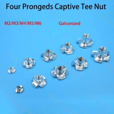 Four Prongeds Captive Tee Nut M2 M3 M4 M5 M6 T Nuts Furniture Inserts ...