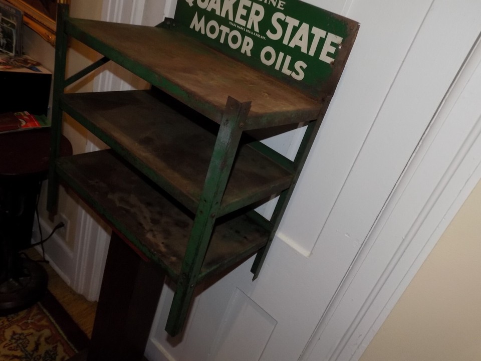 Vintage Quaker State Motor Oils Metal Rack and Rack Sign | eBay
