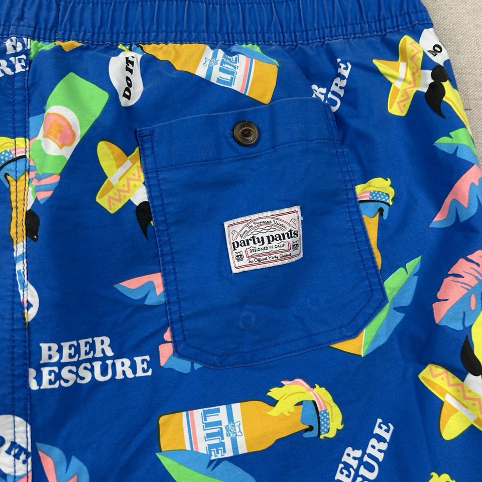 Party Pants Trunks Mens 2xl Swim Shorts Linerless Beer Pressure Funny ...