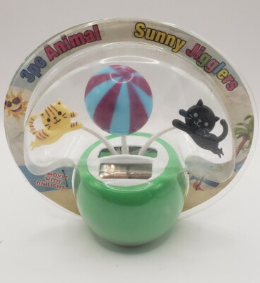 Solar Dancers Sunny Jigglers 3pc Animal Cats With Beach Ball Green Base ...