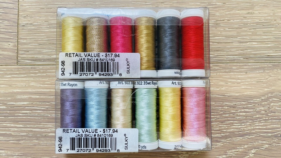 Sulky Threads 12 rolls and 200 Yards Each Lot *Free Shipping* | eBay