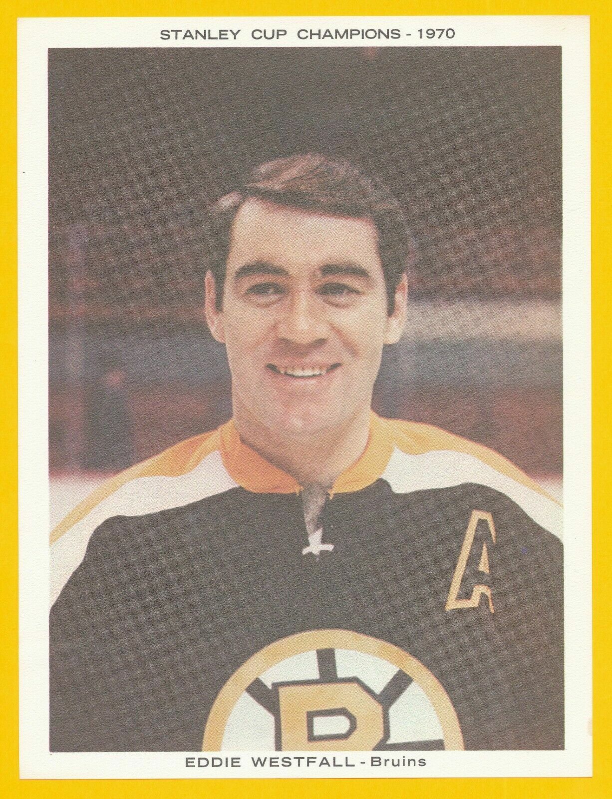 BRUINS EDDIE WESTFALL 1970 BOSTON STANLEY CUP PHOTO PHOTOGRAPH PICTURE ...