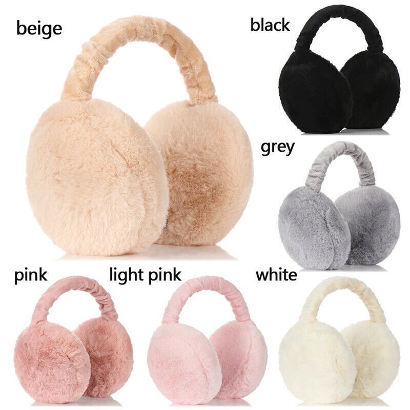 Women Men Fluffy Ear Muffs Winter Earmuffs Soft Plush Ear Warmer Cover ...