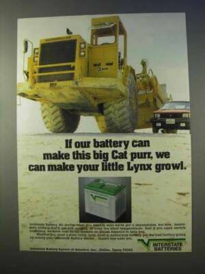 1983 Interstate Batteries Ad - Cat Purr, Lynx Growl | eBay
