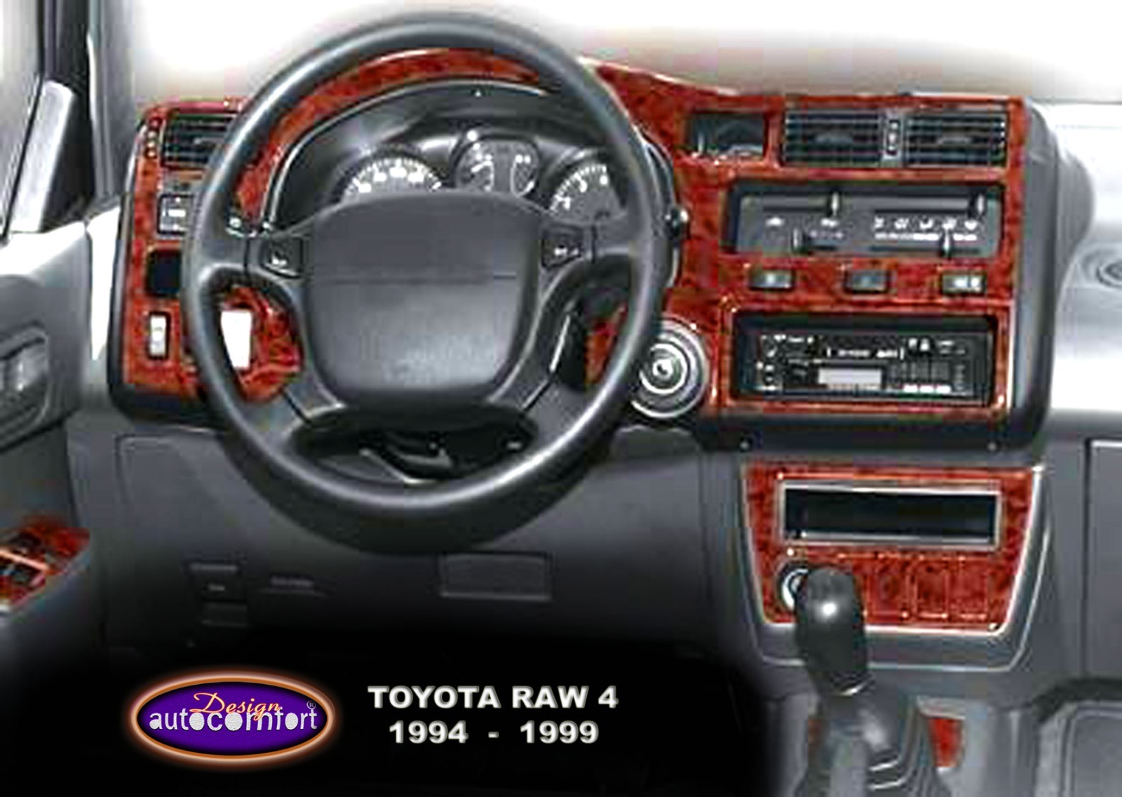 FOR TOYOTA RAV 4 Interior Dash Trim Kit 3M 3D 13-Parts Burl Wood 1994 ...