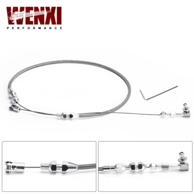 24" Universal Braided Throttle Gas Cable Kit Swap Fuel Line Kit ...