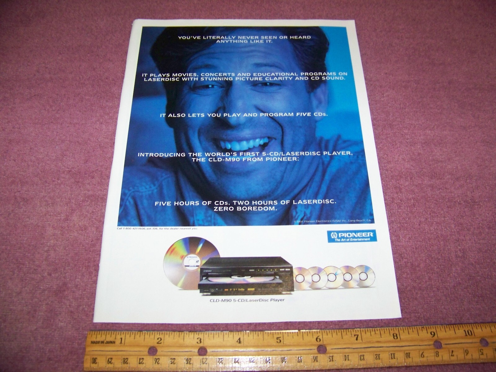 Pioneer 5-CD LaserDisc Player Original Print Ad from Magazine Vintage ...