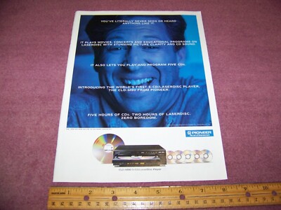 Pioneer 5-CD LaserDisc Player Original Print Ad from Magazine Vintage ...