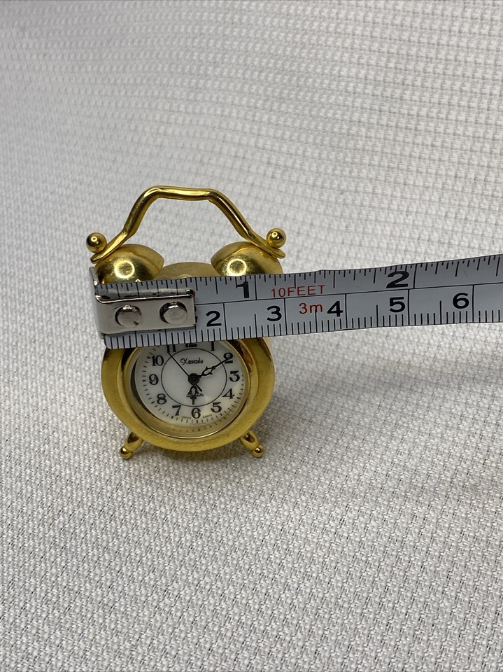 Vintage Miniature Gold Quartz Clock, Alarm Clock Shaped | eBay