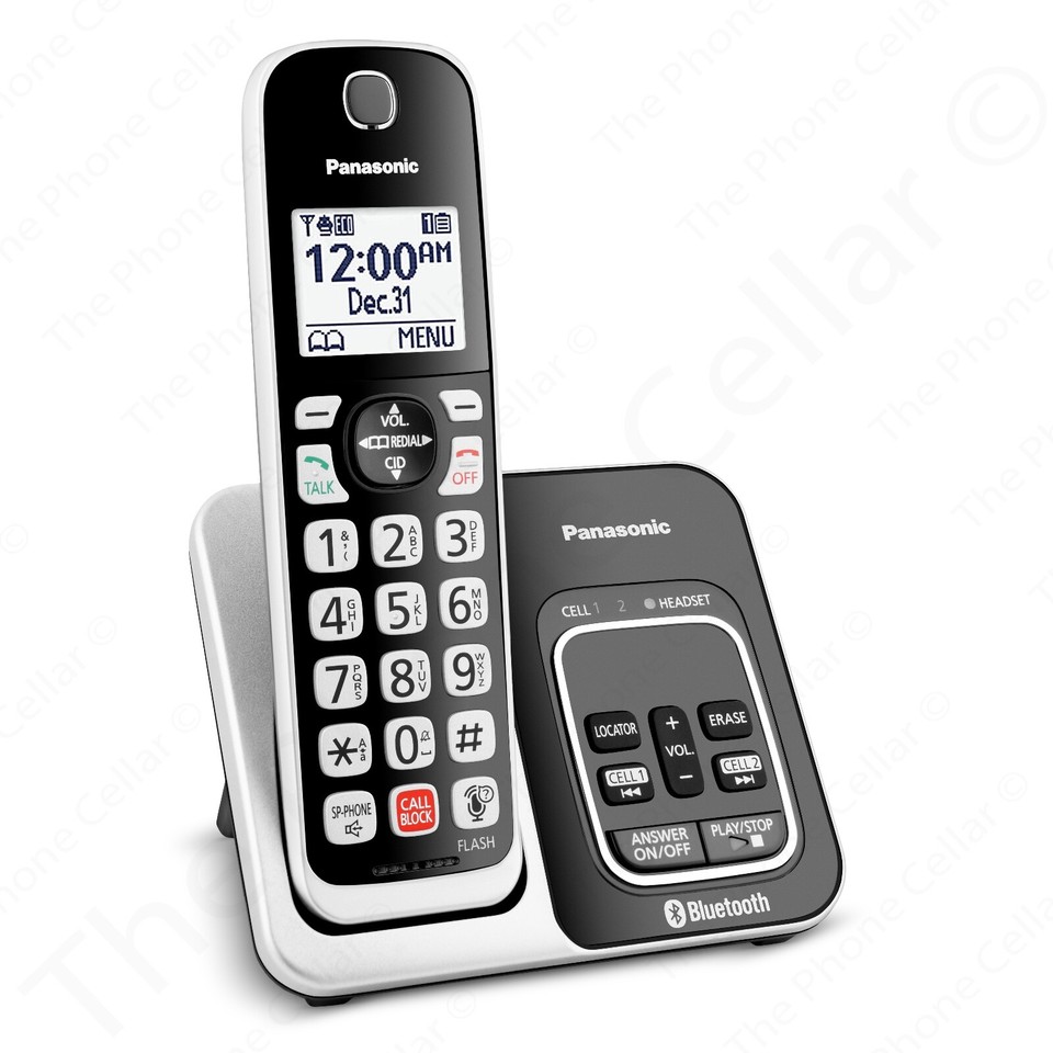 Panasonic Link2Cell Cordless Phone System KX-TGD864S DECT 6.0 1.6" LCD ...