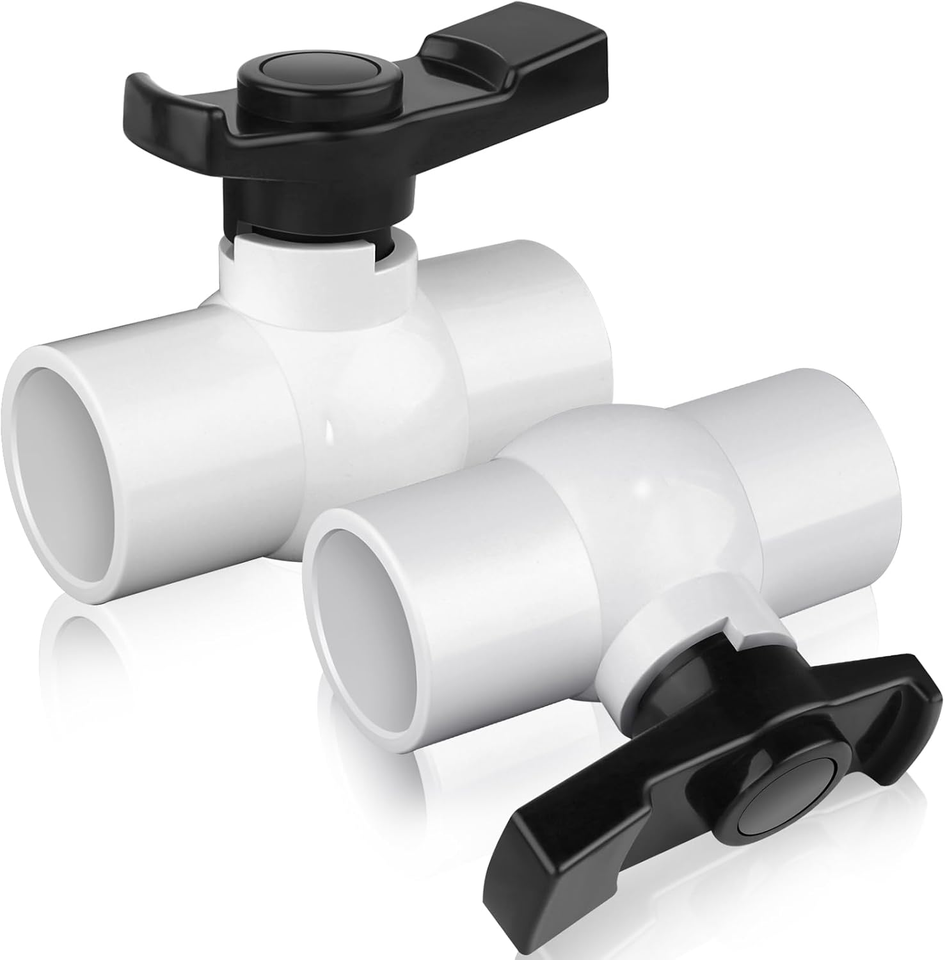 PVC Ball Valve 1-1/2 Inch, 2Pack 1.5 Inch PVC Shut off Valve with ...