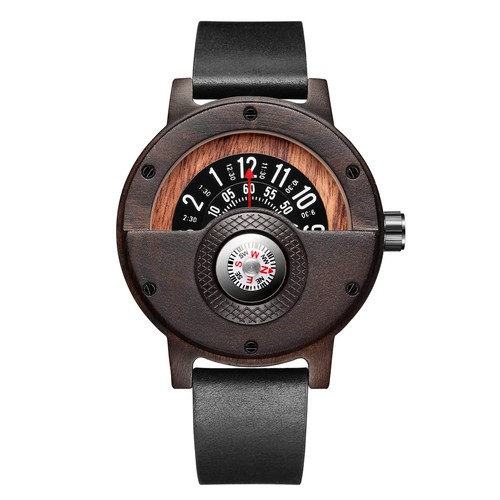 Compass Watches for Men, Turntable Wooden Watch, Lightweight Handmade ...