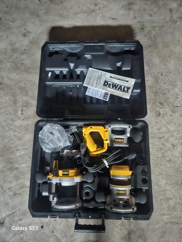 DeWALT DW618B3 2.25HP D-Handle Plunge Fixed Base Router Tool Kit ...