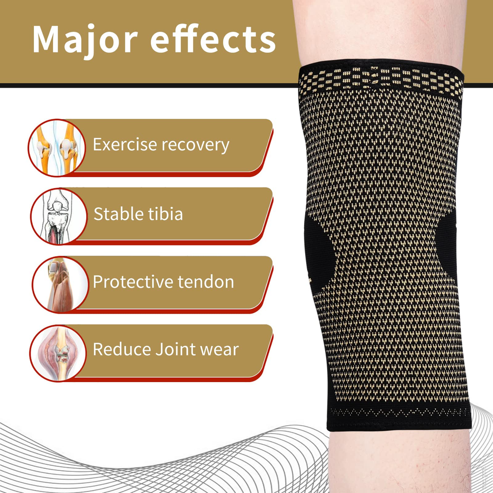 Silicone Knee Sleeve Compression Brace Support Gym Joint Pain Arthritis ...