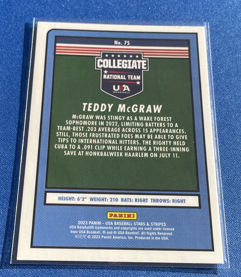 2023 Panini USA Stars & Stripes #75 Teddy McGraw | eBay