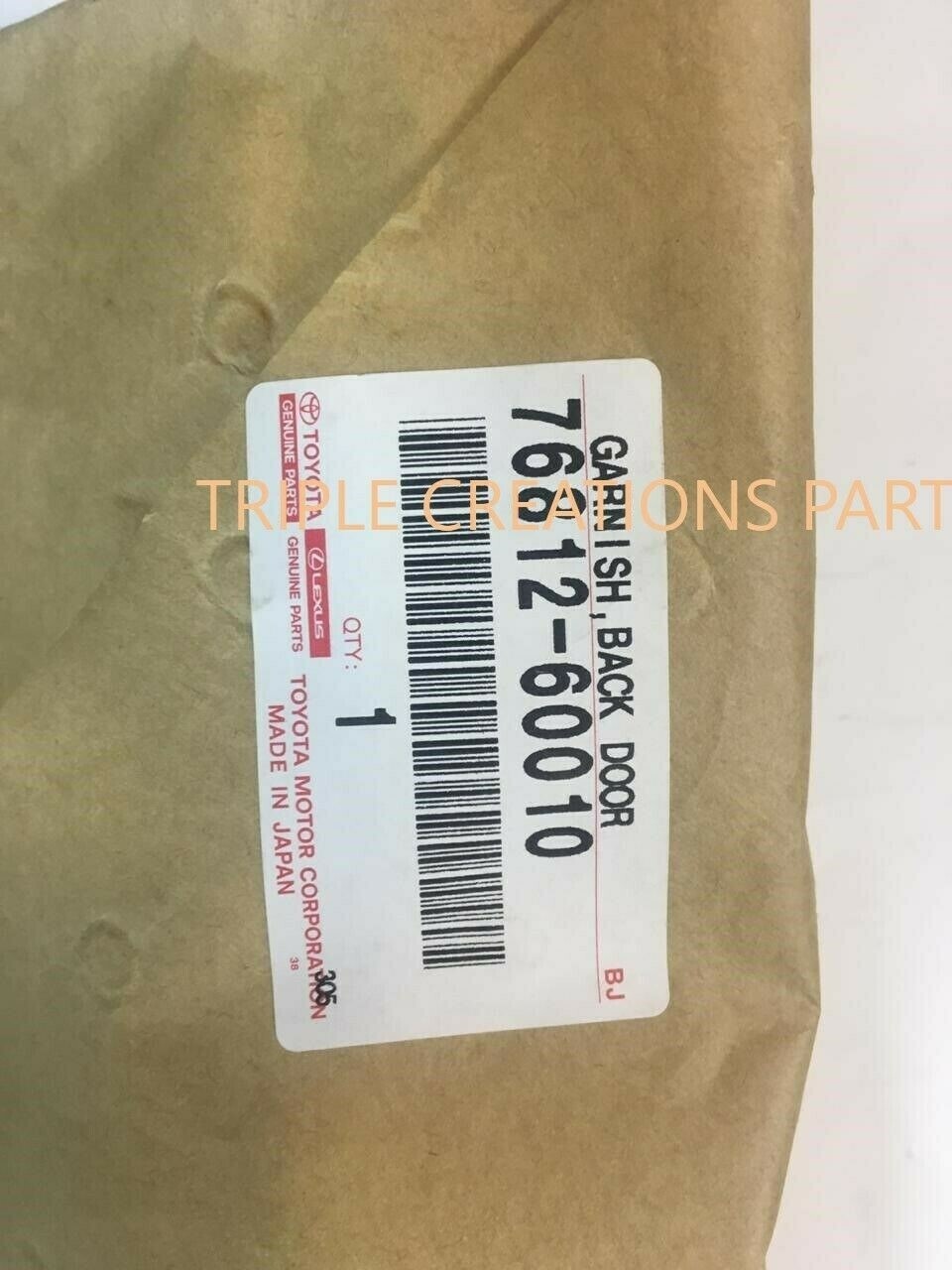 76812-60010 Genuine Toyota Garnish Back Door Outside 7681260010 OEM | eBay