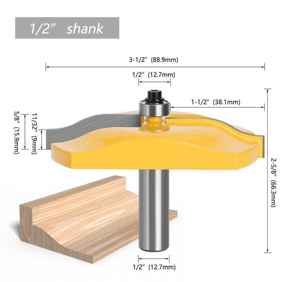 1/2 12mm Shank Raised Panel Cabinet Door Router Bits Ogee Woodworking ...