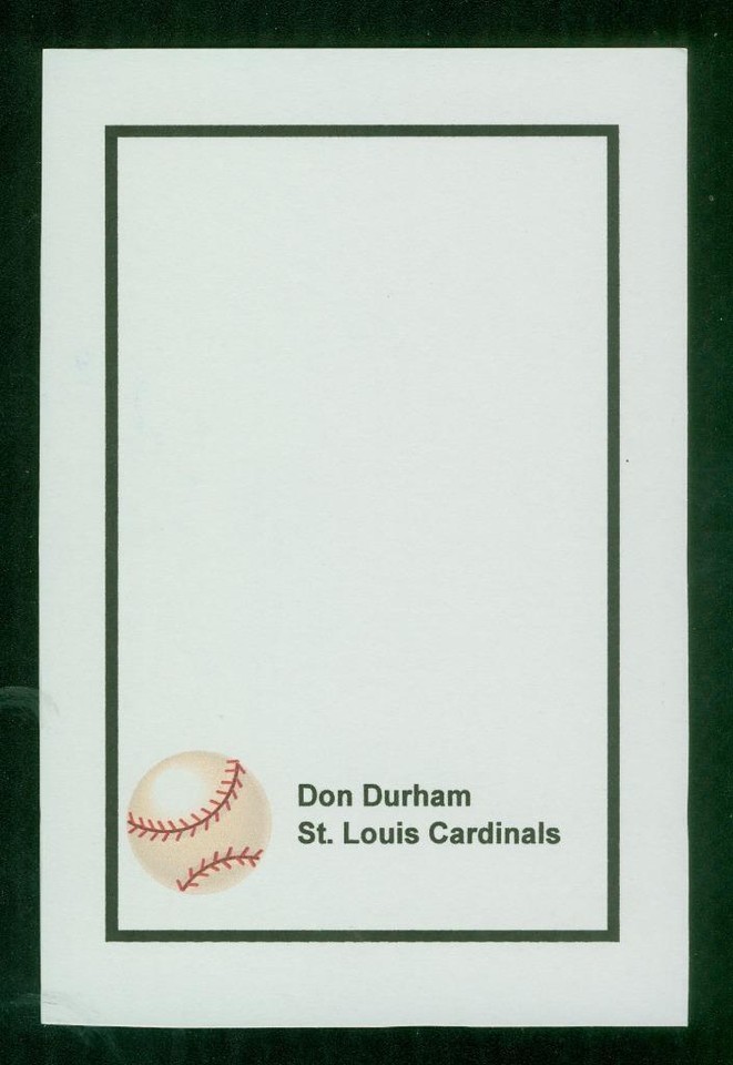 #1272, 4" x 6" Photo Card, Signed-Autographed, Don Durham, Cardinals | eBay
