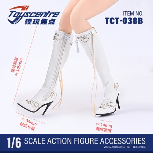Toyscentre 1/6 TCT-038B White Hollow High-Heel Boots Shoes Fit 12'' Female Body | eBay