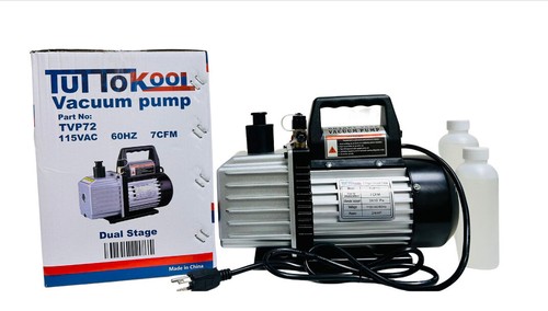 TUTTOKOOL vacuum pump HVAC TVP72 115VAC 60HZ 7CFM Dual Stage 3/4 HP gr ...
