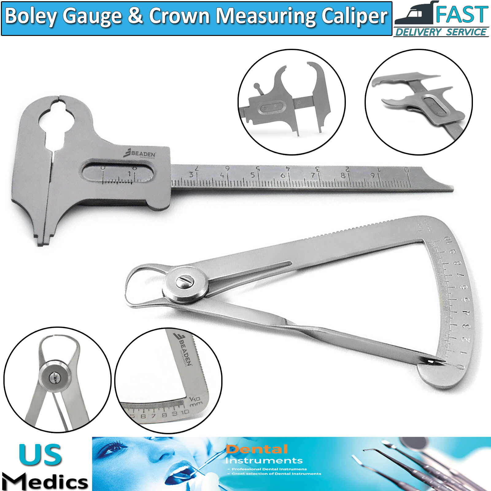 Dental Boley Gauge Tooth dimensions length Vernier Thickness Lwanson ...