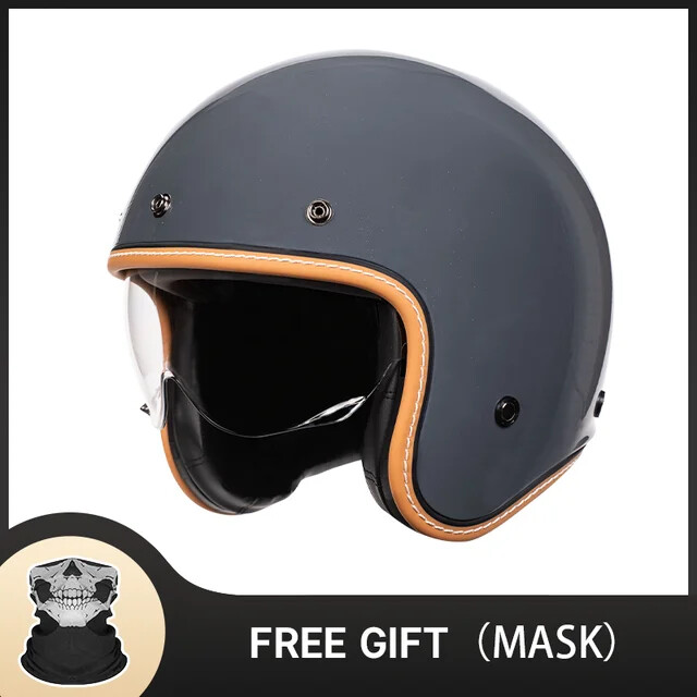 Retro DOT Certification 3/4 Open Motorcycle Helmet Moto Open Face ...