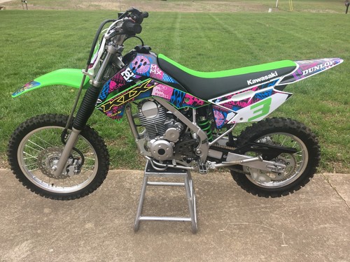 2019 - 2023 KAWASAKI KLX 140 GRAPHICS KIT NIGHT RIDER: MAGENTA / CYAN ...