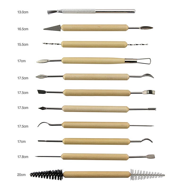11pcs/set Wood Handle Pottery tools Clay Carving Sculpture tool DIY ...