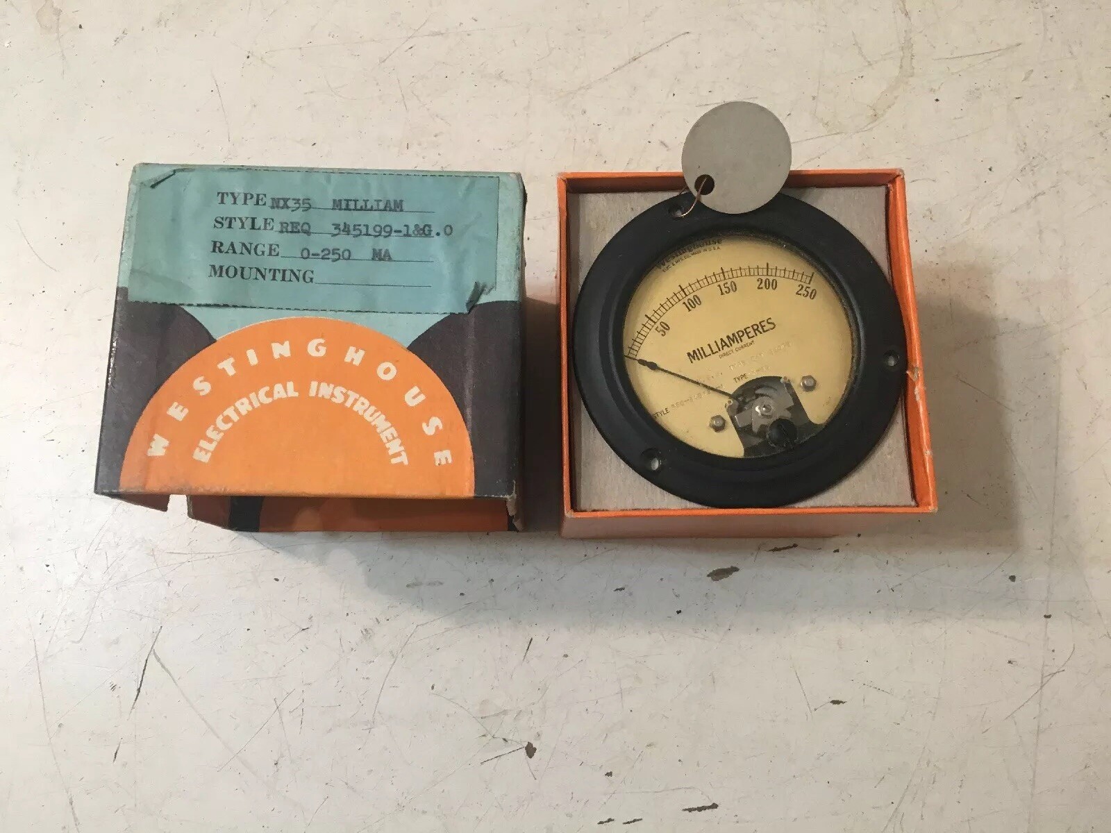 Vintage WWII US Navy Westinghouse Milliamperes Gage Meter In Original ...