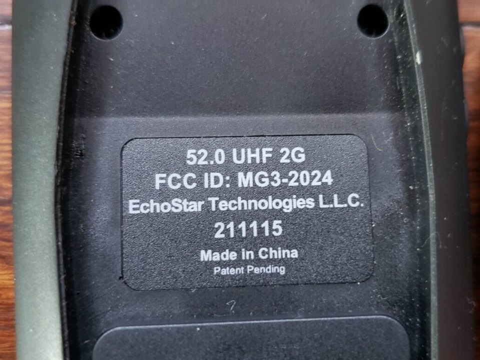 DISH NETWORK REMOTE CONTROL EchoStar Technologies LLC UHF 2G FCC ID ...