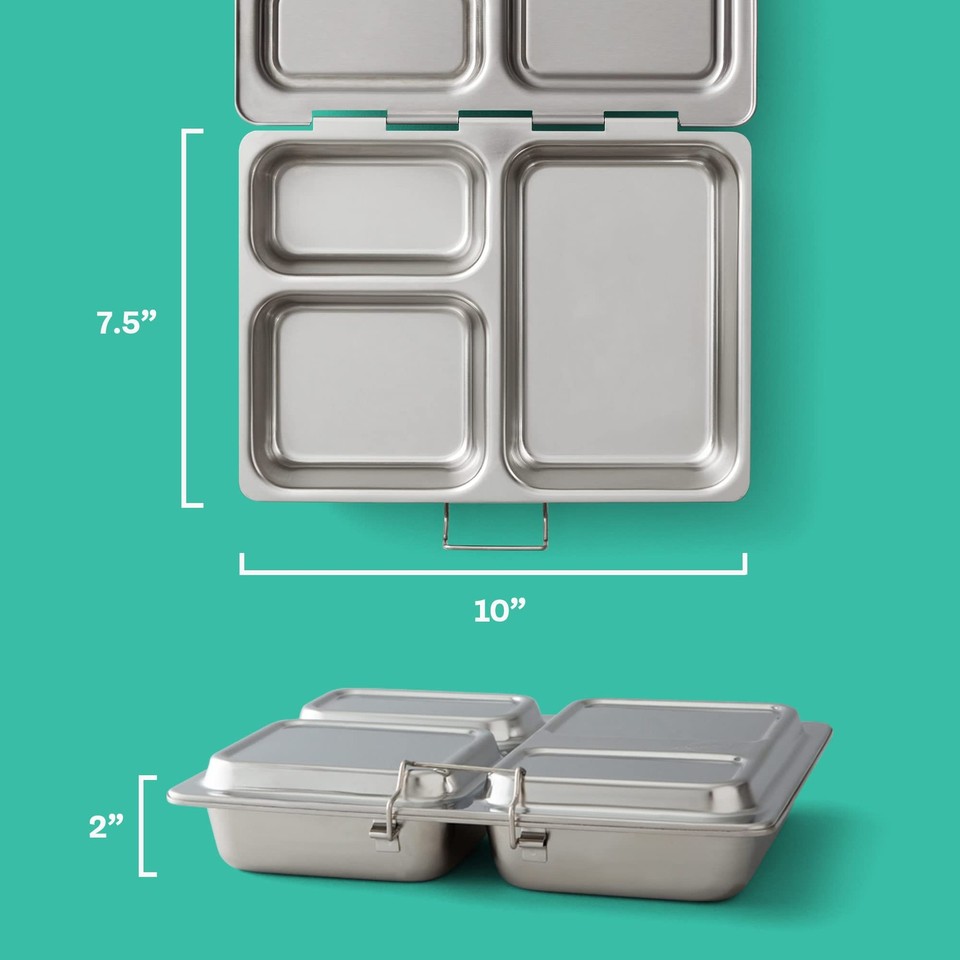 Launch Stainless Steel Bento Box Style Lunch Box Kit for Kids and Teens ...