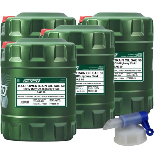 4x 20 Litre FANFARO Ff TO-4 Powertrain Oil SAE 50 huile moteur L'Huile ...