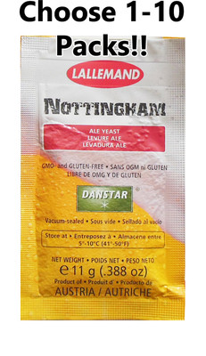 1 - 10 Packs Lallemand Danstar Nottingham Ale Yeast 11g pack - English ...
