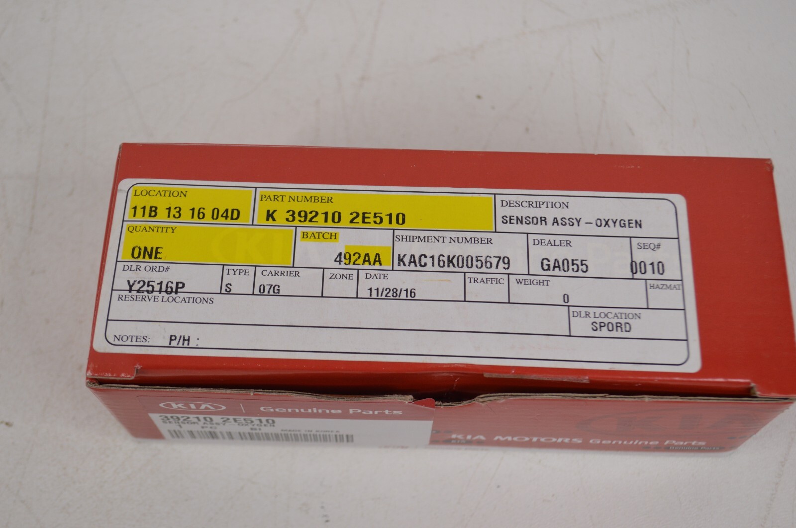 Kia+392102E510+Genuine+OEM+RR+Oxygen+Sensor for sale online | eBay