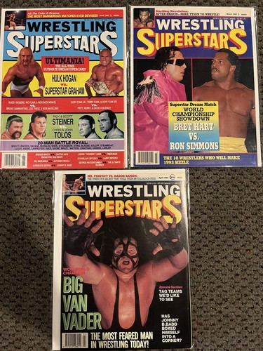 Wrestling Superstars Magazines June 1992 March April 1993 Vader Bret ...